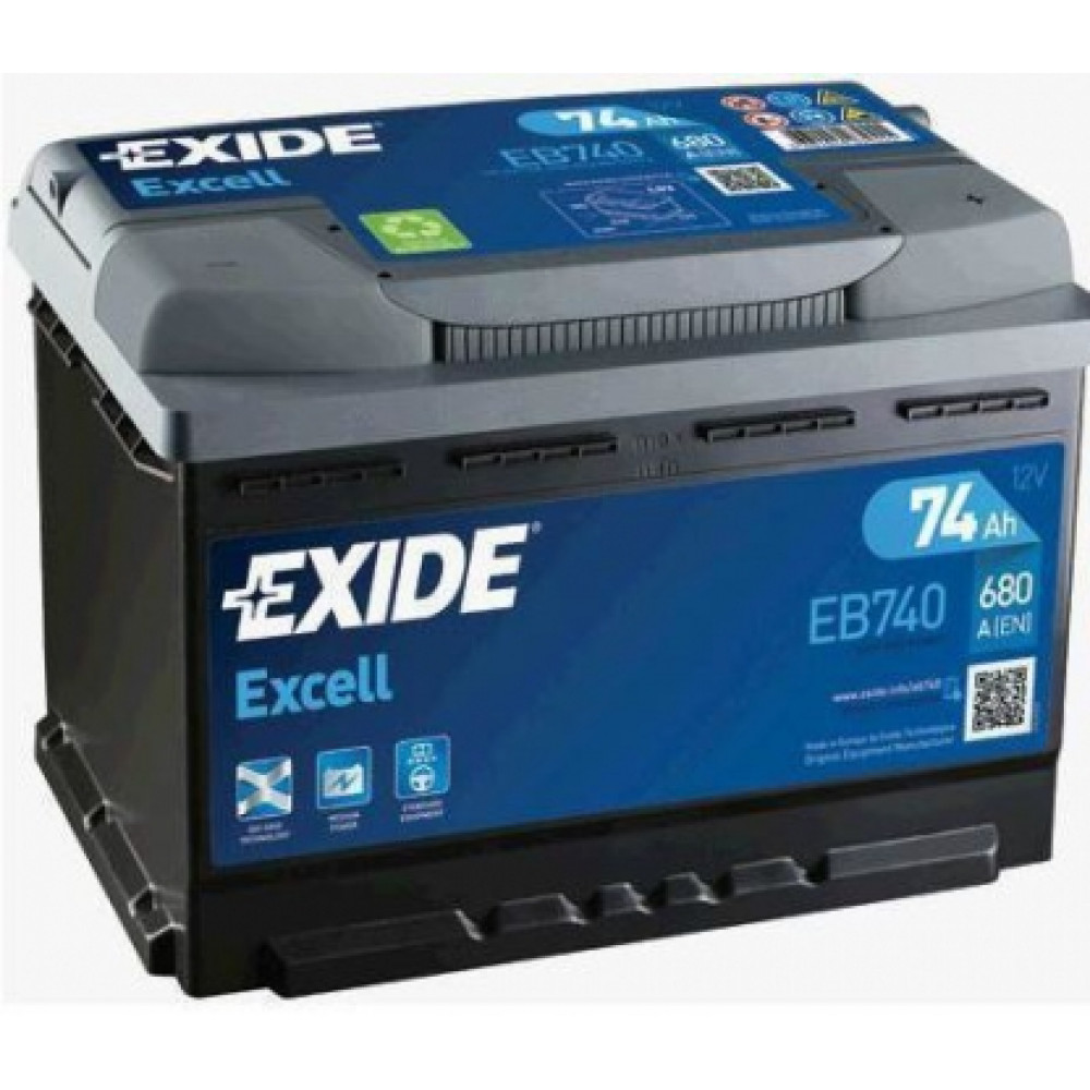 Exide Excell EB740 74Ah Jobb
